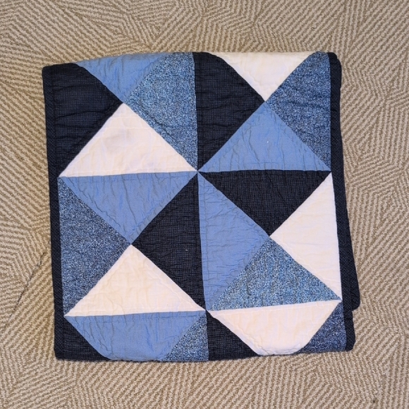 Donna Sharp | Art | Donna Sharp Blue White Geometric Quilt Table Runner ...